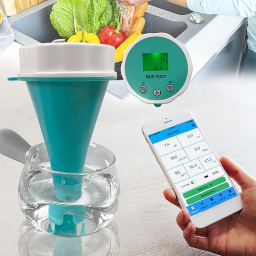 6in1 Smart Floating Swimming Pool Water Analyzer BT Water Quality Test ...