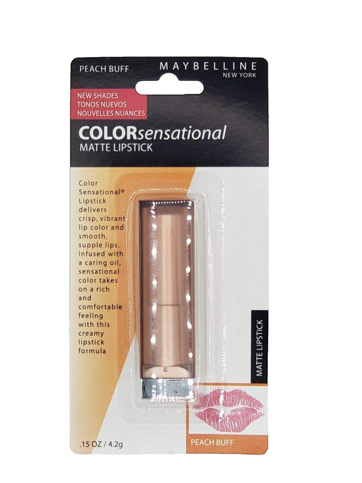 NEW Maybelline Color Sensational Matte Finish Lipstick 540 Peach Buff ...