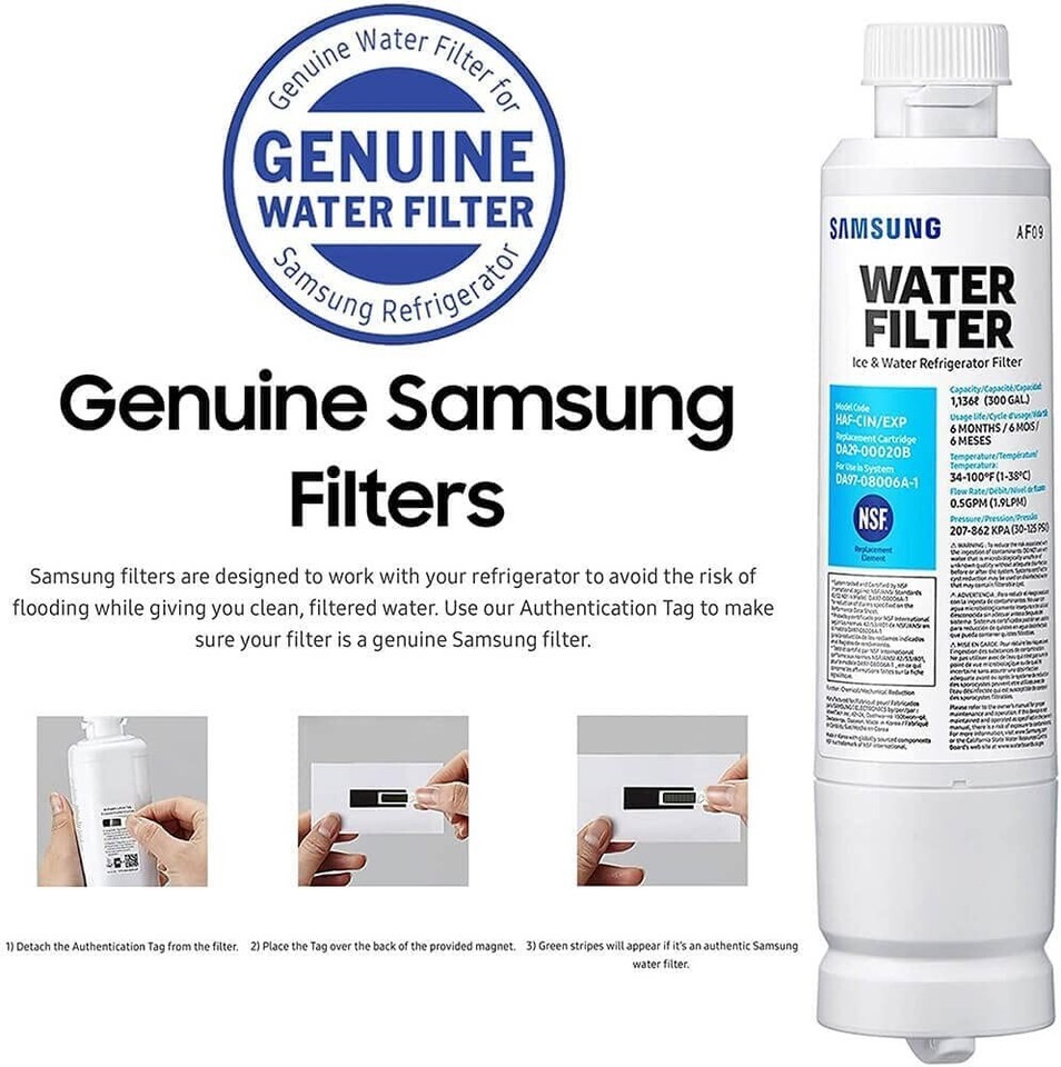 4 PACK Genuine Samsung DA97-17376B HAF-QIN/EXP REFRIGERATOR Water ...