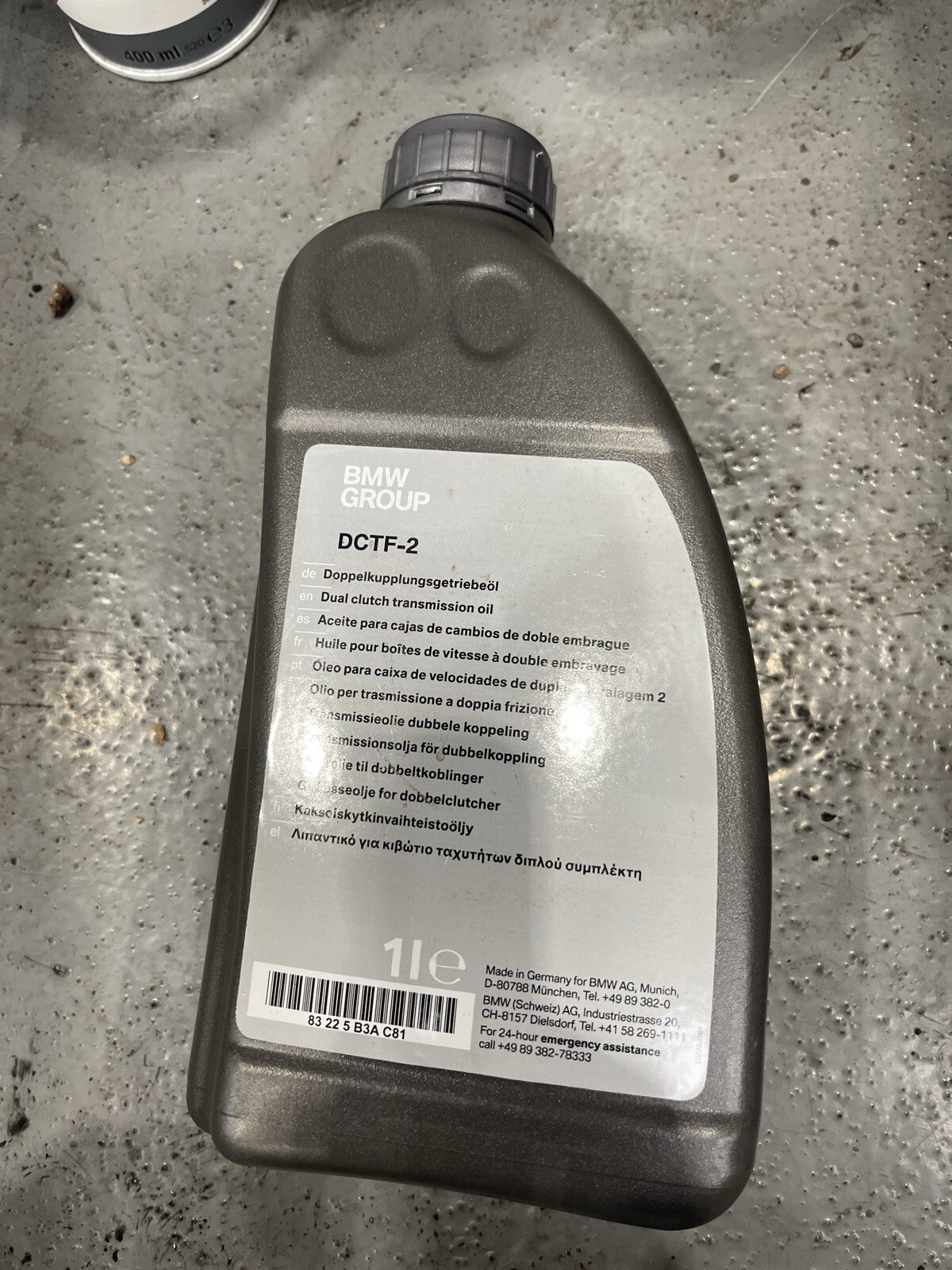 Genuine BMW DCTF-2 Dual Clutch Transmission Oil - 1 Litre - 83225B3AC81 ...