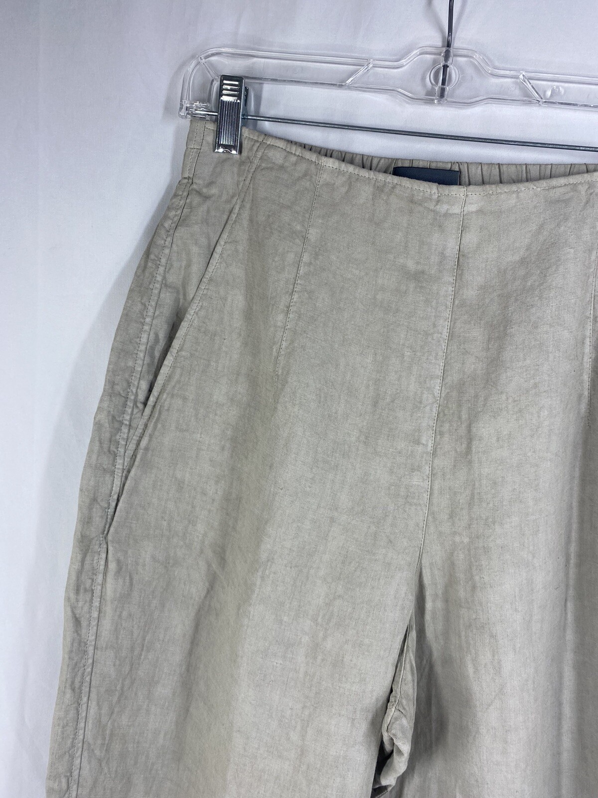 Oska Pants Beige Linen High Waisted Trousers Tapered… - Gem