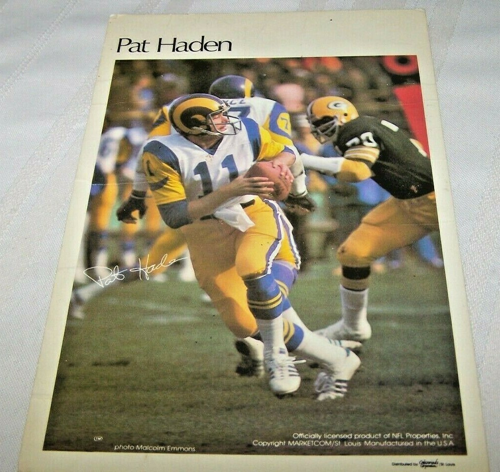 1981 St. Louis Marketcom #41 NFL Los Angeles Rams Pat Haden Mini-Poster ...
