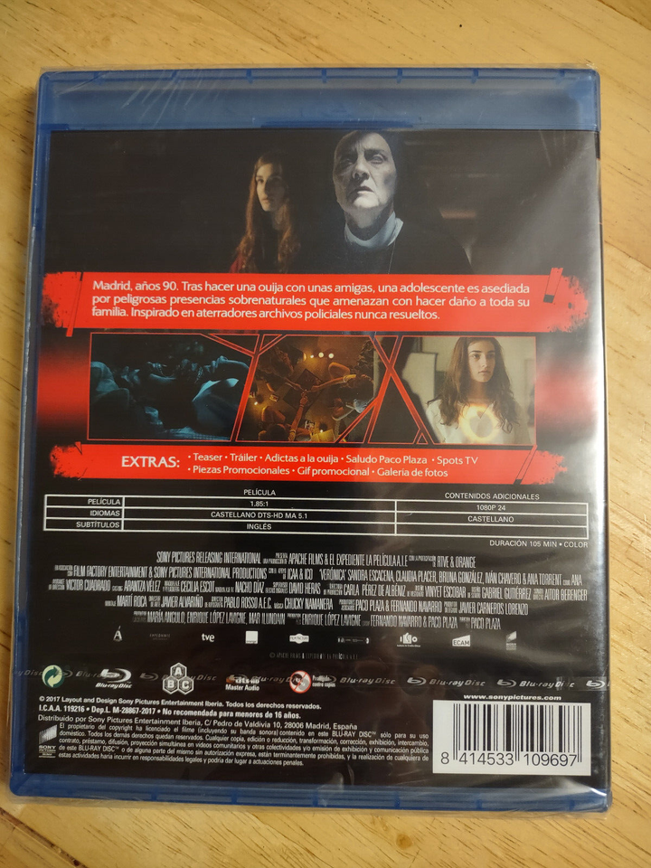 Veronica Blu-ray - Spanish release - Region Free - 2017 - Paco Plaza ...