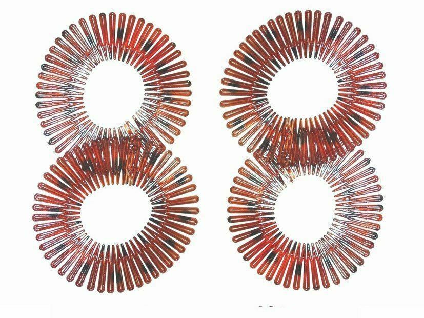 4 Tort Brown Flexi Combs Hair Comb Hair Accessories Zig Zag Sports ...