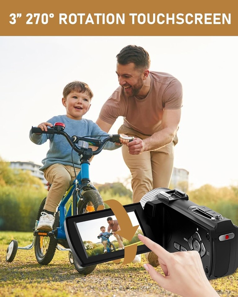 Camcorder Video Camera 4K 48MP with IR Night Vision, 18X Digital Zoom ...