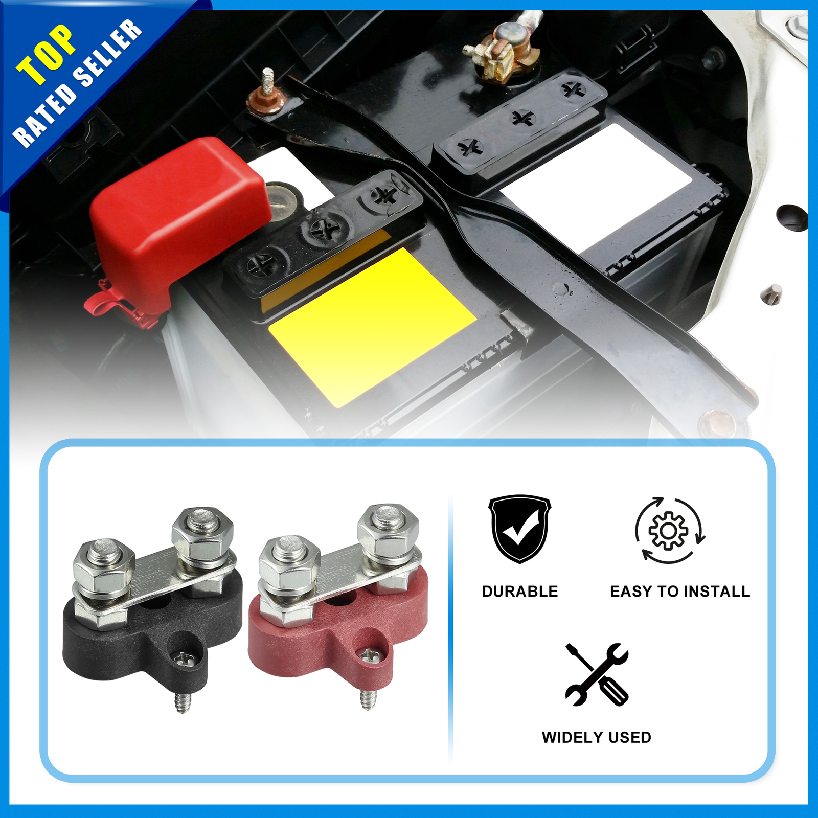 Universal 5/16" M8 Post Insulated Terminal Stud Distribution Block Pack ...