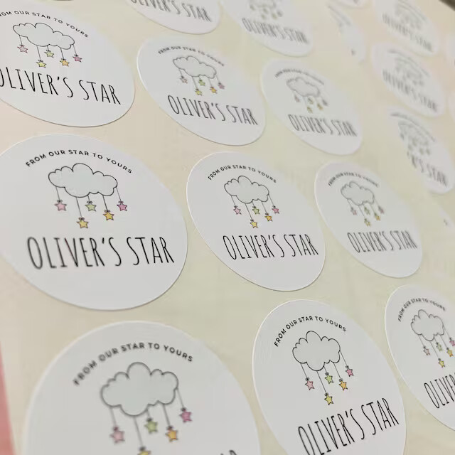 Personalised Logo round stickers Labels, 25mm, 37mm, 51mm circle ...