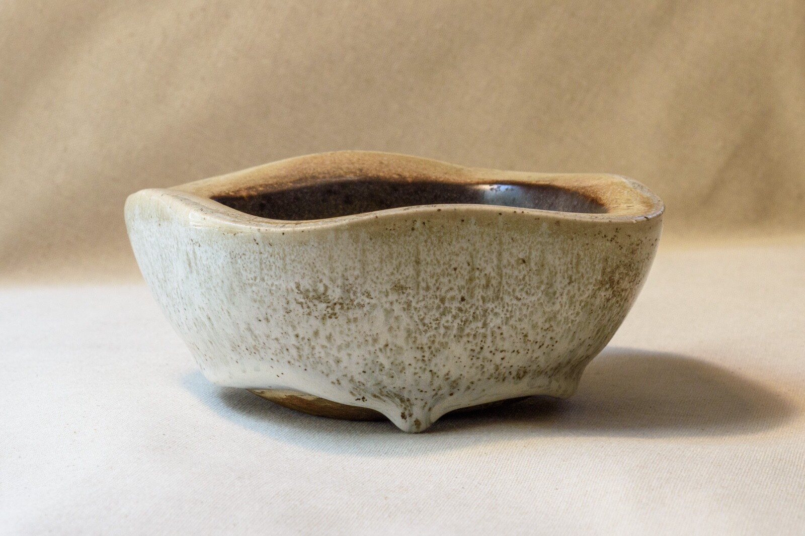 Russel Wright Bauer Vintage Art Deco Pottery Ceramic Brown Square Bowl ...