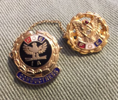 Vintage Fraternal Order of EAGLES LADIES AUXILIARY Pin FOE CONDUCTRESS ...