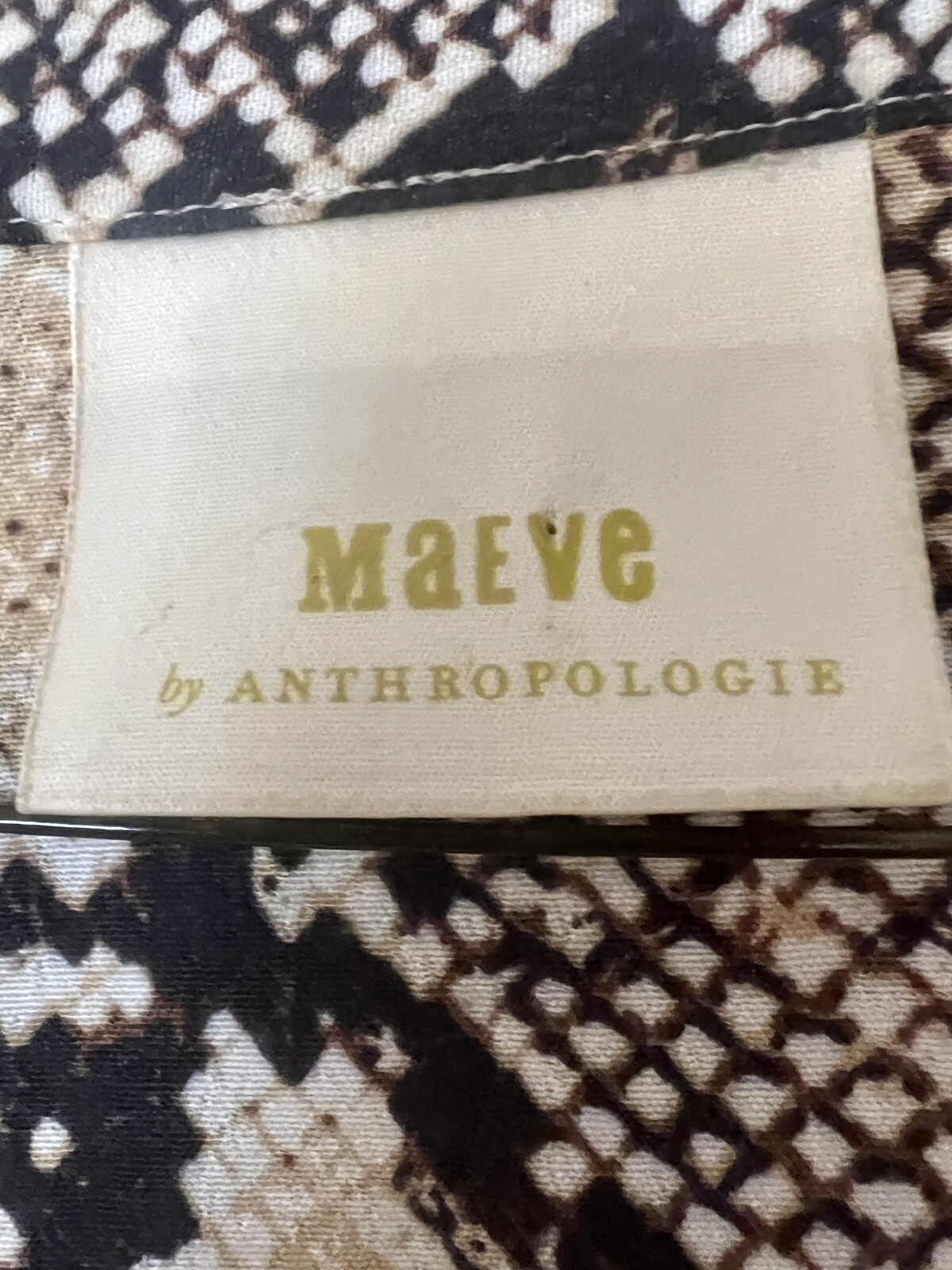 Anthropologie MAEVE Juno Snake Skin Python Print A-Line V-Neck Dress ...