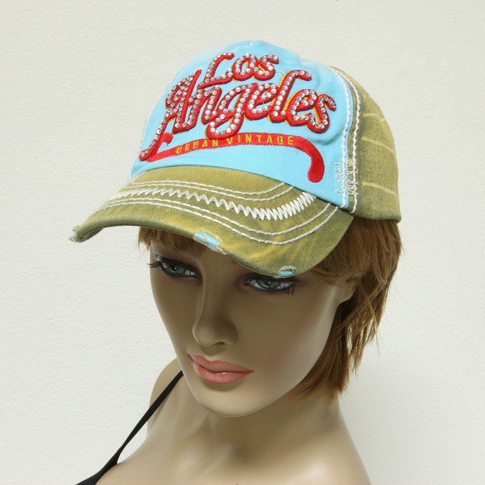 Urban Vintage Los Angeles Rhinestone Studded Cap Hat Baseball Caps ...