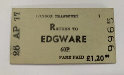 Vintage 1970s London Transport Railway Train Ticket EDGWARE | eBay UK