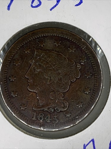 1845 1c Braided Hair Large Cent - AU Coin - SKU-B1444 | eBay