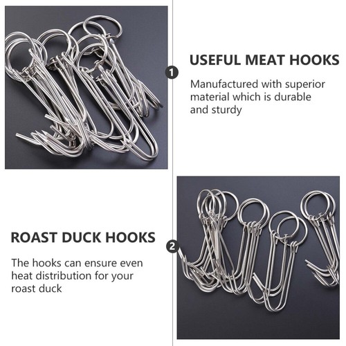 10Pcs Butcher Shop Tool Stainless Steel Bacon Hanger Smoking Meat Hooks ...