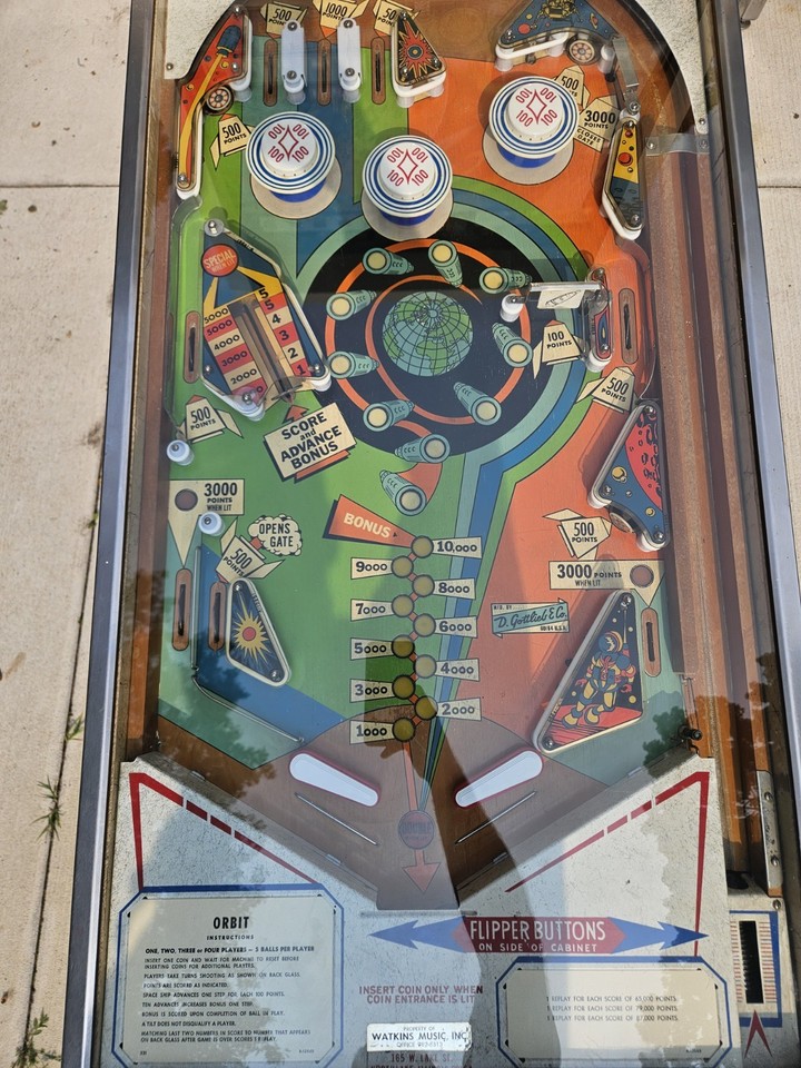Orbit Pinball Machine Shopped NICE new Cabinet Paint! Will Ship! | eBay