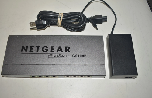NETGEAR PROSAFE GS108P 8 PORT GIGABIT UNMANAGED SWITCH 4 PORTS POE 53W ...