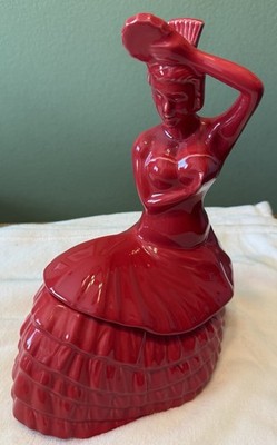 FIESTAWARE DANCING LADY COOKIE JAR SCARLET | eBay