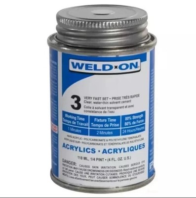 Weld-On #3 Acrylic Bonding Solution 4 fl oz (1/4 Pint) – Clear Fast ...