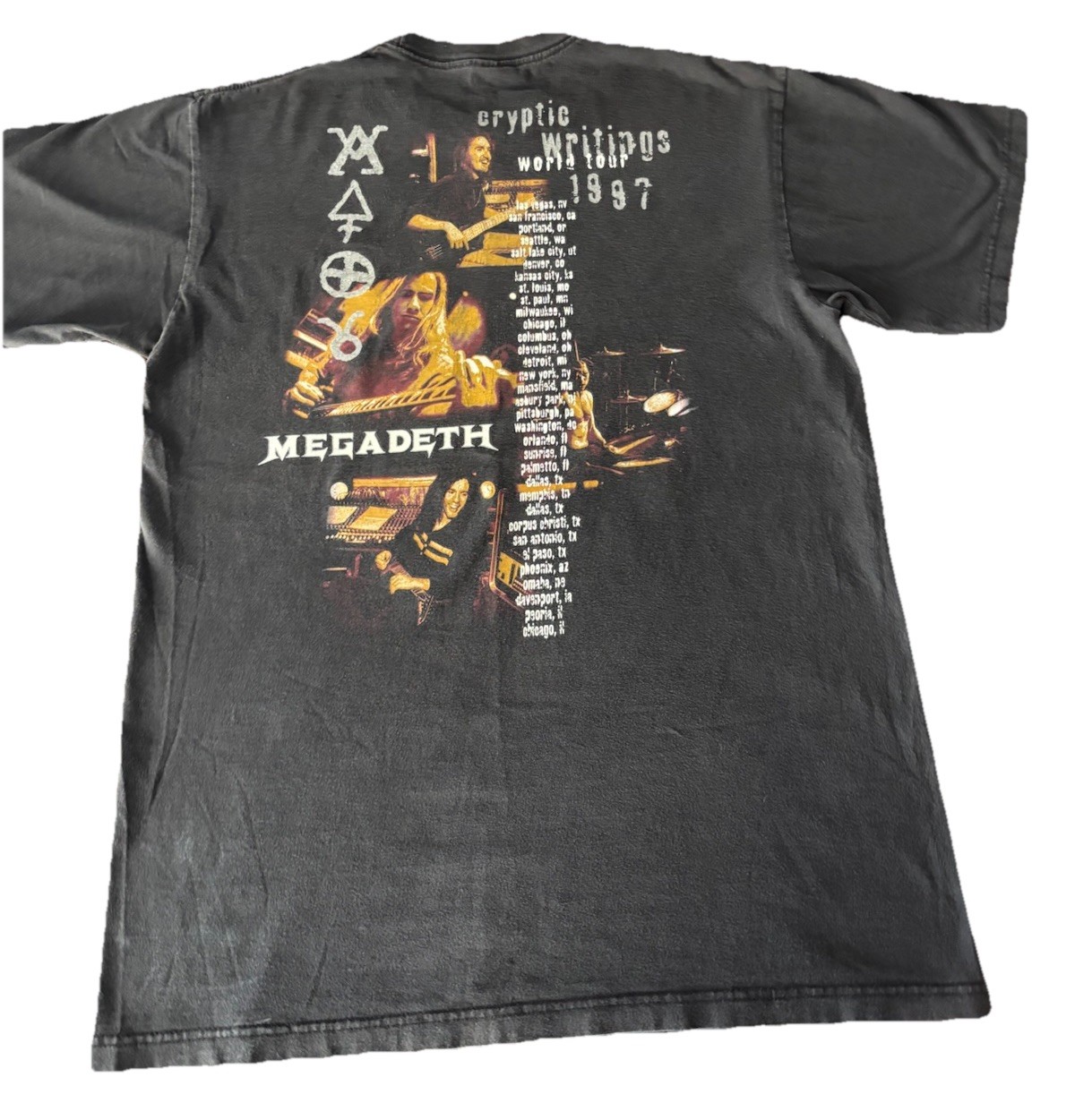 Vintage Megadeth World Tour Cryptic Writings Band T S… - Gem