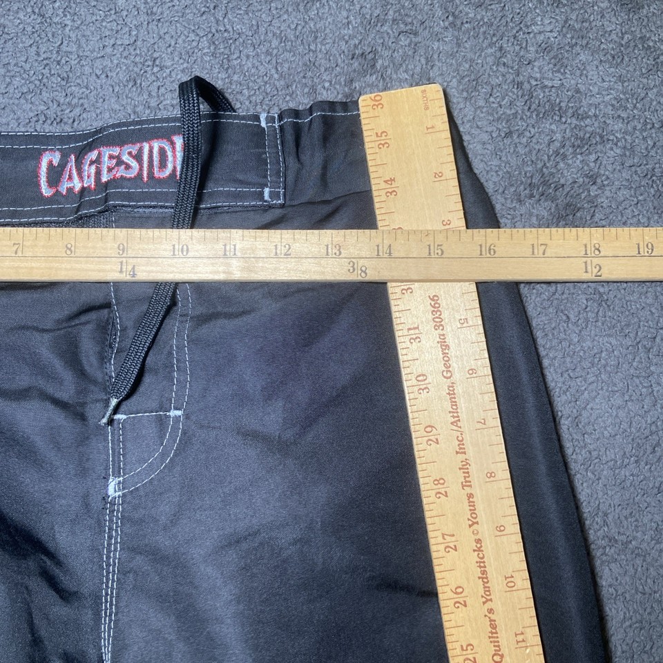 Cageside MMA Fighting Shorts Mens 36 Black Red BJJ Submission Mixed ...