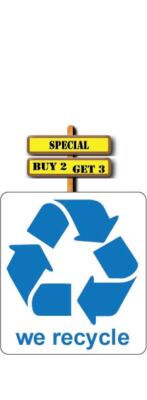 Recycle We Recycle Blue Decal Sticker Buy 2 receive a 3rd one free P894 ...