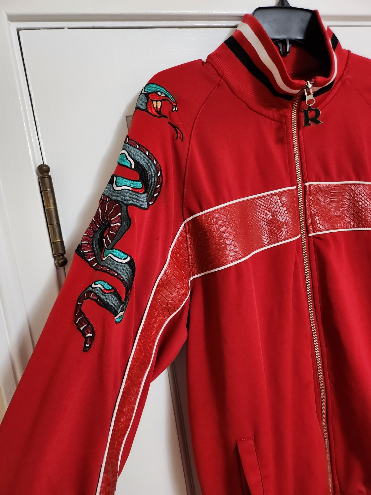 EXCLUSIVE Embroidered Snake Cobra Skin Roses Flowers … - Gem