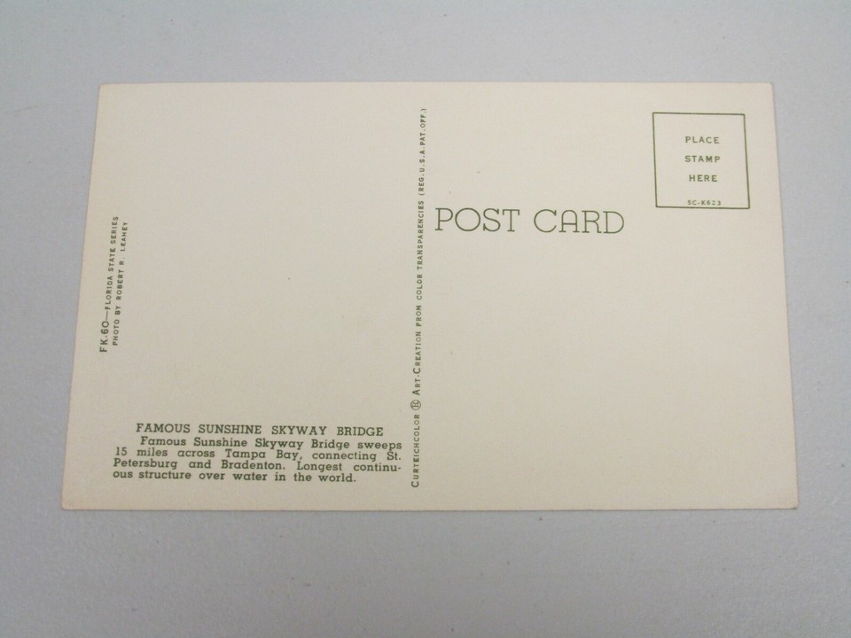 J1090 Postcard Famous Sunshine Skyway Bridge across Tampa Bay FL ...