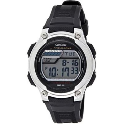 Casio Digital Men's Black Quartz Movement Sport's Round Watch W-212H ...