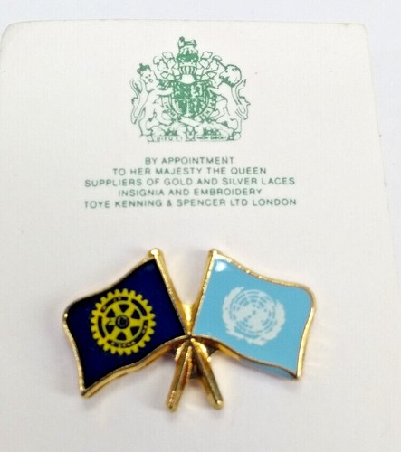 Rotary International Club & UN United Nations Twin Flags Lapel Pin ...