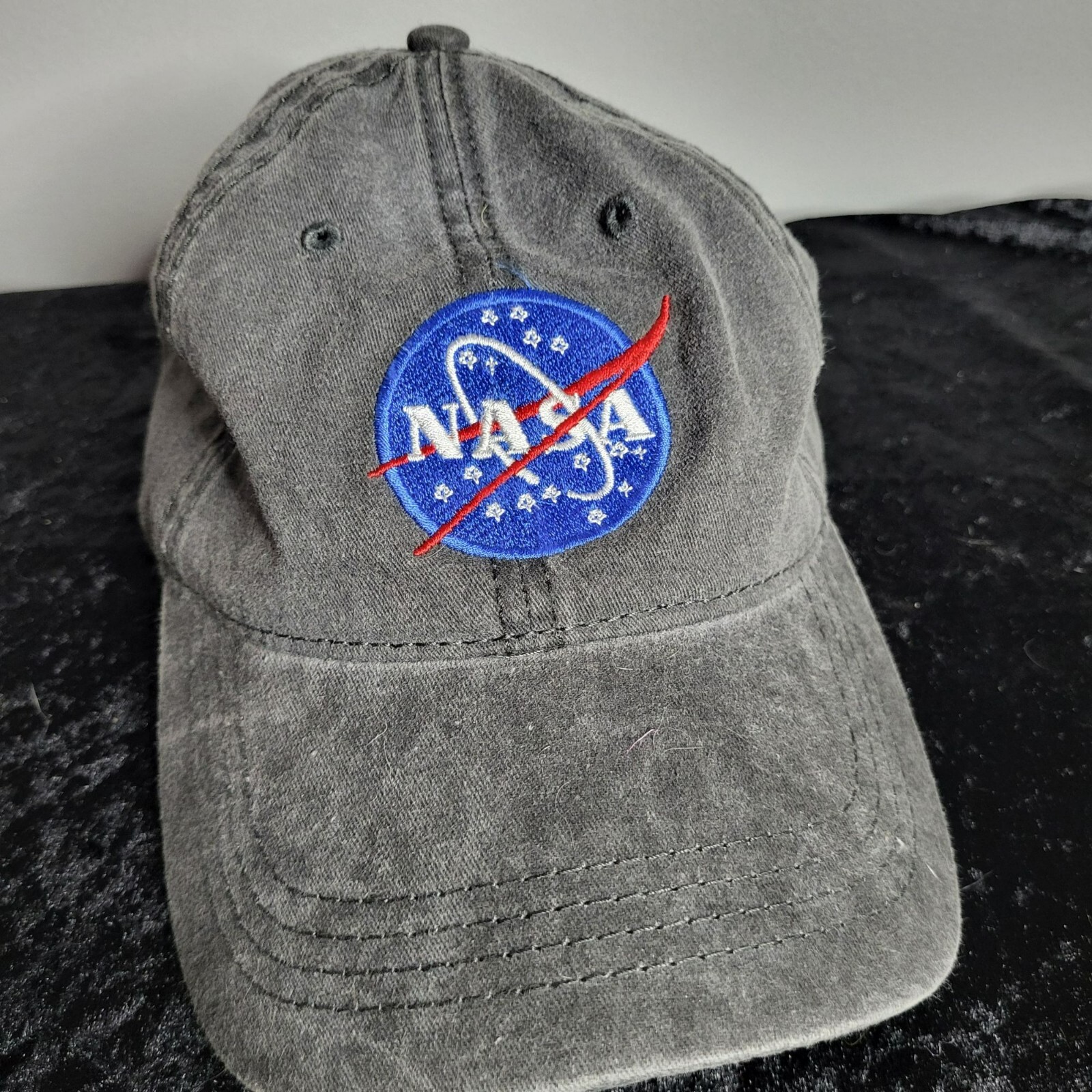 Vintage NASA Logo Cap By Otto Adjustable Strap Gray &… - Gem
