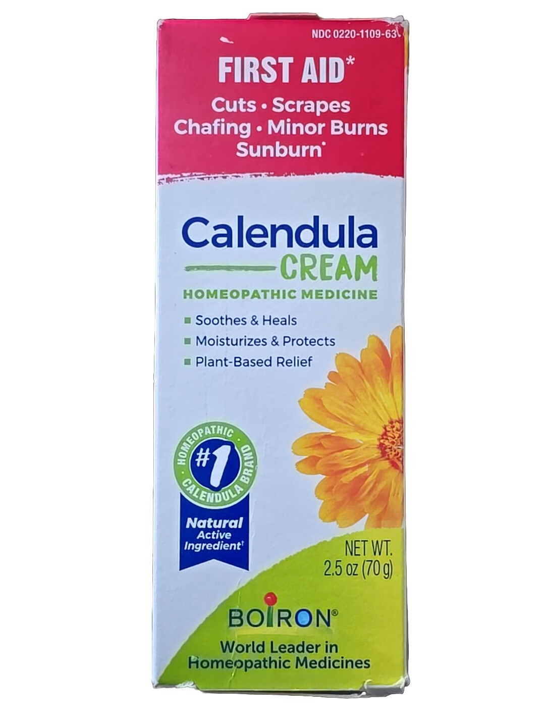 Boiron Calendula Cream for First Aid, Minor Burns, Cuts, Scrapes, 2.5 ...