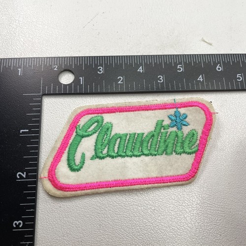Vintage Brightly Colored CLAUDINE Name Badge Jacket Patch 24H | eBay