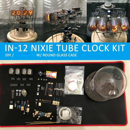 Classic Vintage IN-12 Nixie Tube Clock Kit DIY / Unassembled W/ Round ...