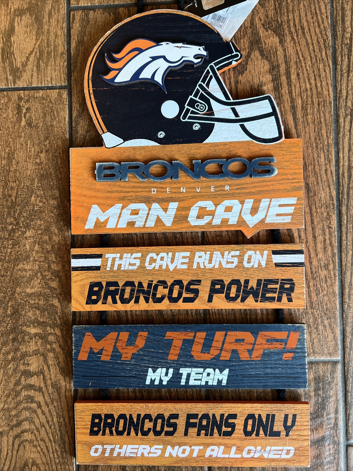 NFL Denver Broncos Wood Man Cave Sign Wall decor By Foco 22x10 | eBay UK