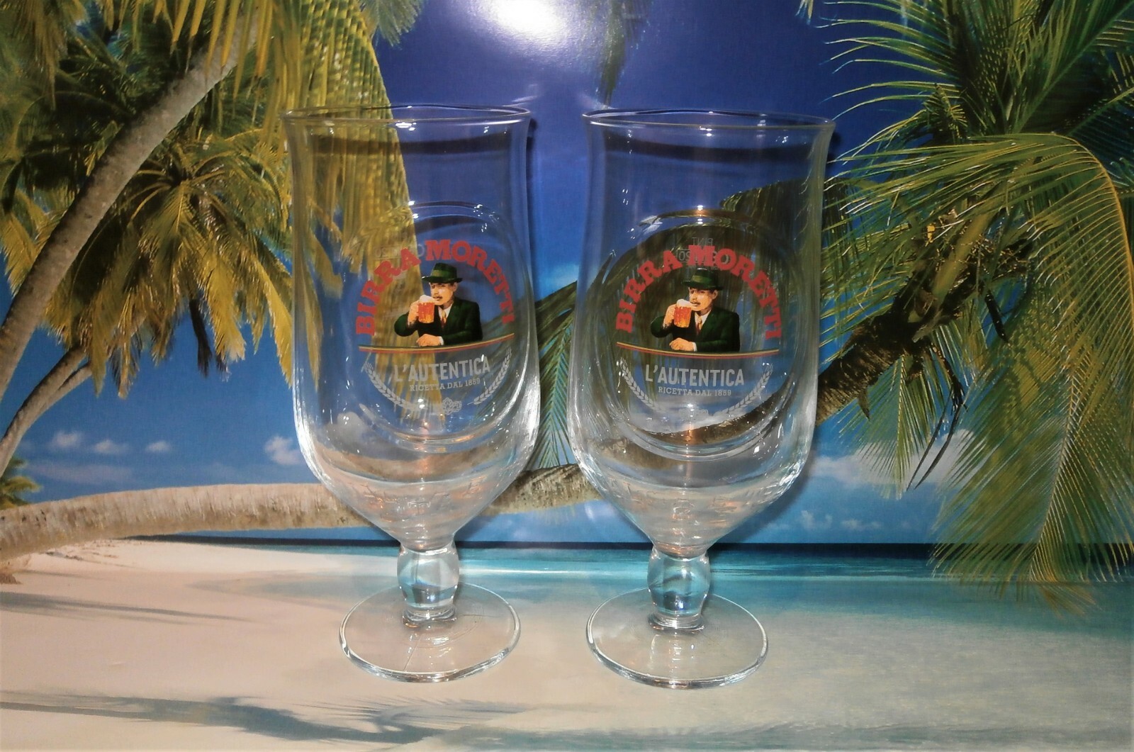 Birra Moretti Pint Glasses x 2 20oz Brand New 100% Genuine | eBay UK