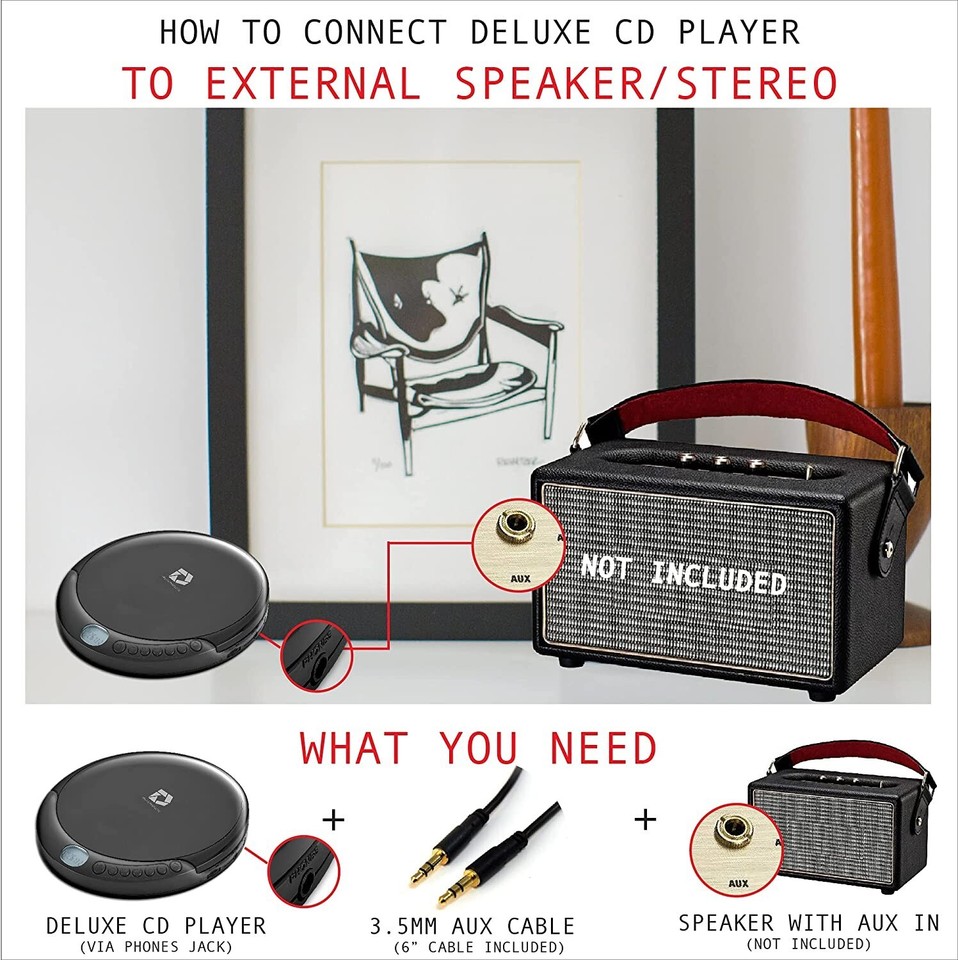 Deluxe Products Portable CD Player with 60 Second Anti Skip Stereo ...
