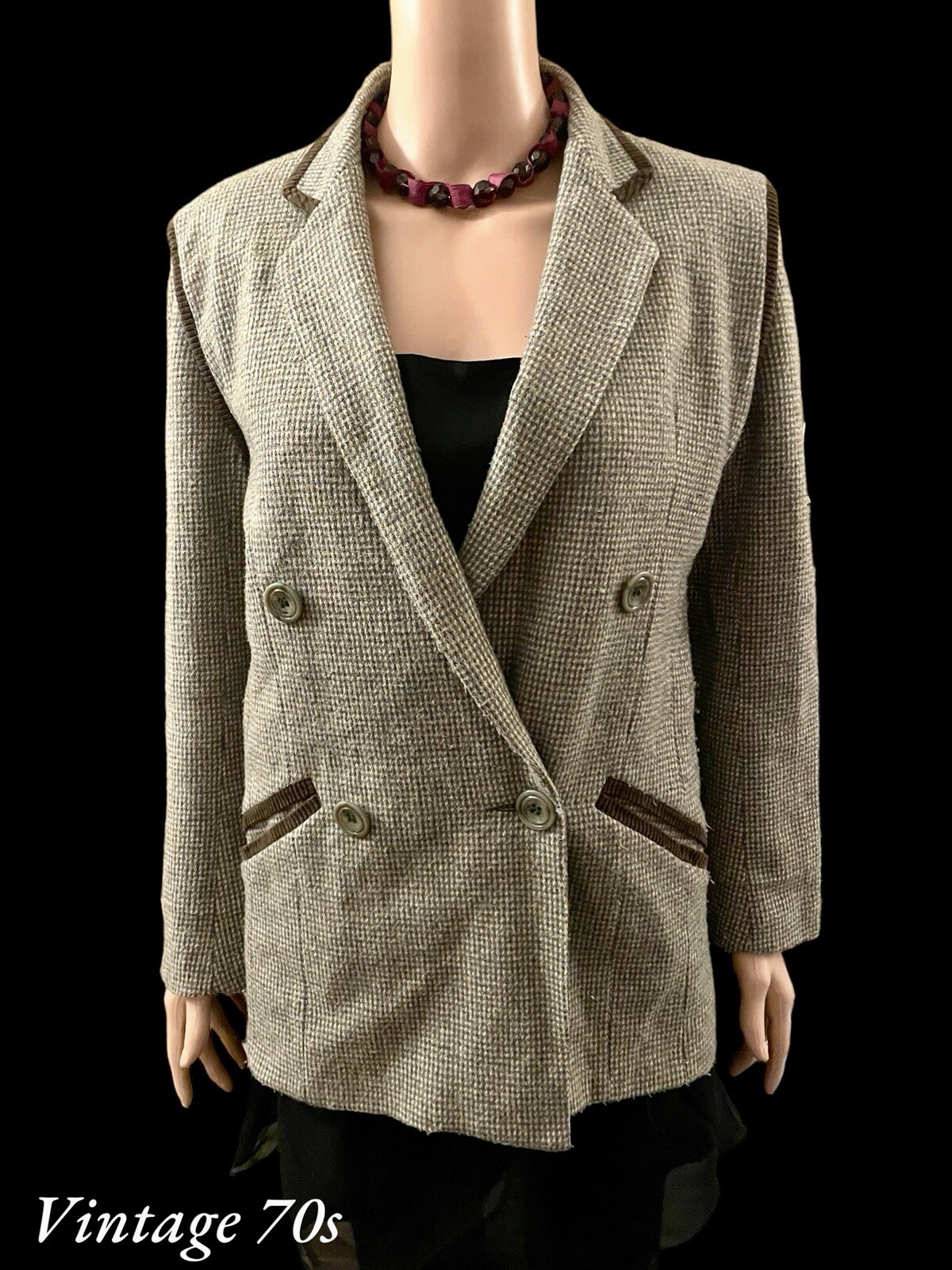 Vintage Jacket 1970s Tweed Blazer Tailored Wool Class… - Gem