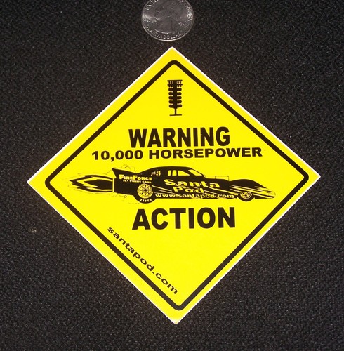 Warning - 10,000 Horsepower Action - Sticker NHRA Drag Racing | eBay