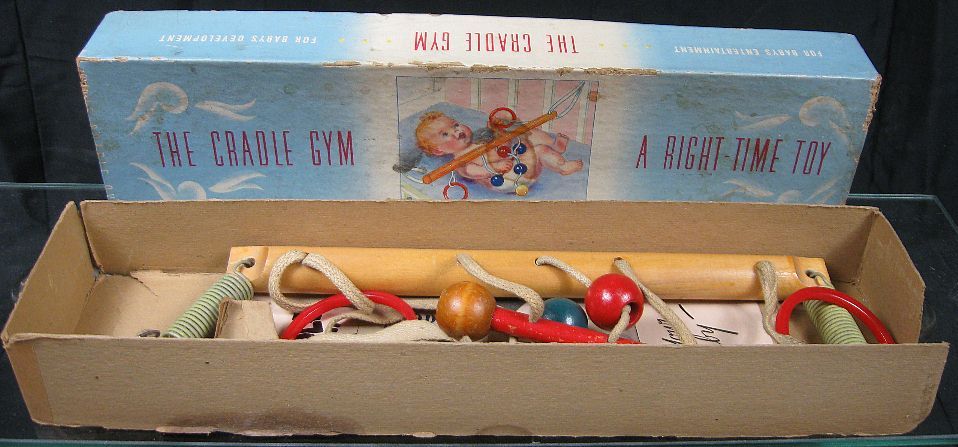 Vintage 1950's The Baby Cradle Gym With Red Bakelite Rings Childhood ...