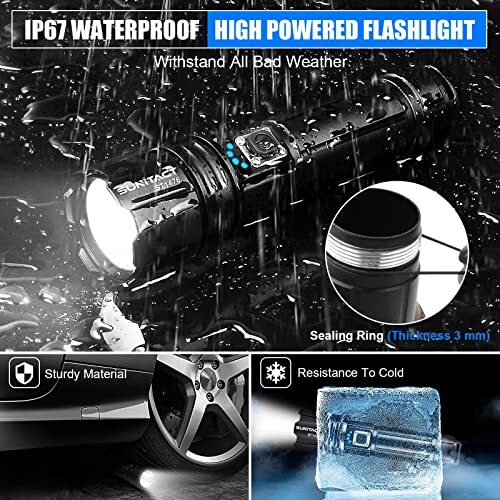 Flashlights High Lumens, Rechargeable Flashlight Led 950000 Lumen XHP70 ...