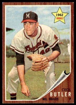 1962 Topps Cecil Butler RC Milwaukee Braves #239 | eBay
