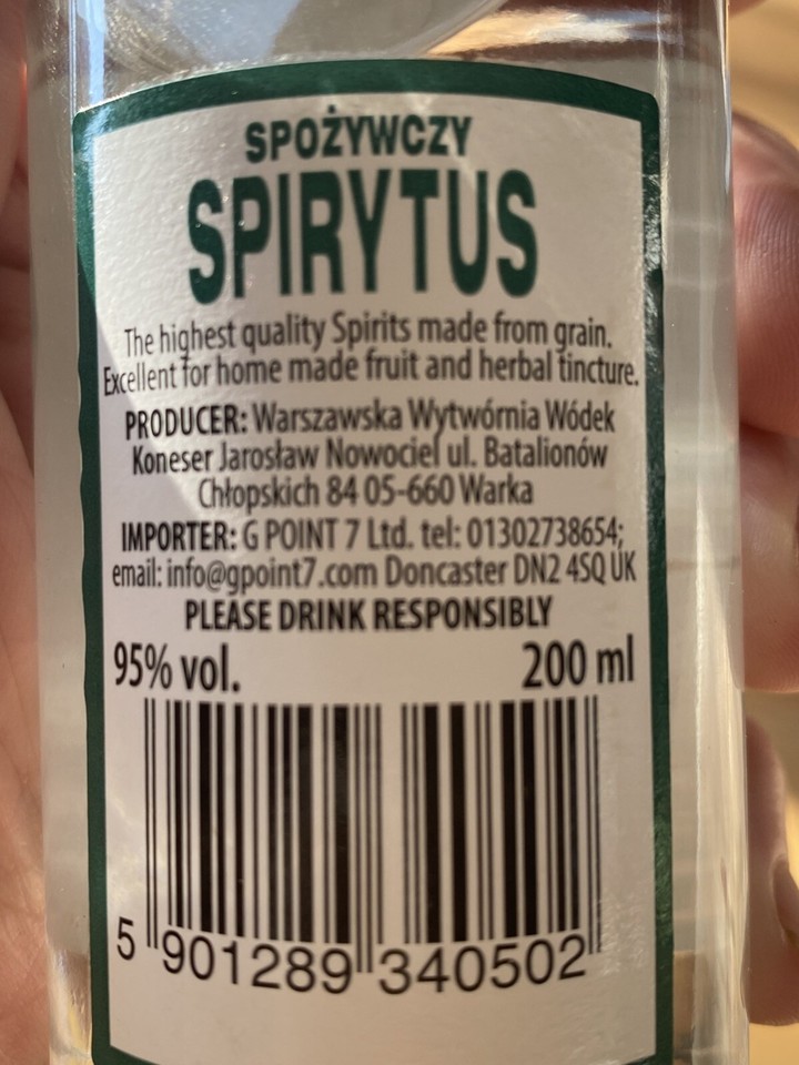 Everclear Alcohol, Spirytus 95%abv Grain Alcohol | eBay UK