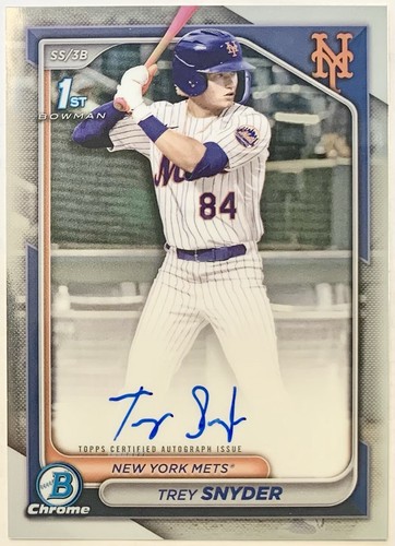 Trey Snyder 2024 Bowman Draft 1st Chrome On-Card Auto Prospect Rookie ...