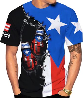 Personalized Name Puerto Rico Boxing Shirt 3D, Puerto Rico Shirt Men ...