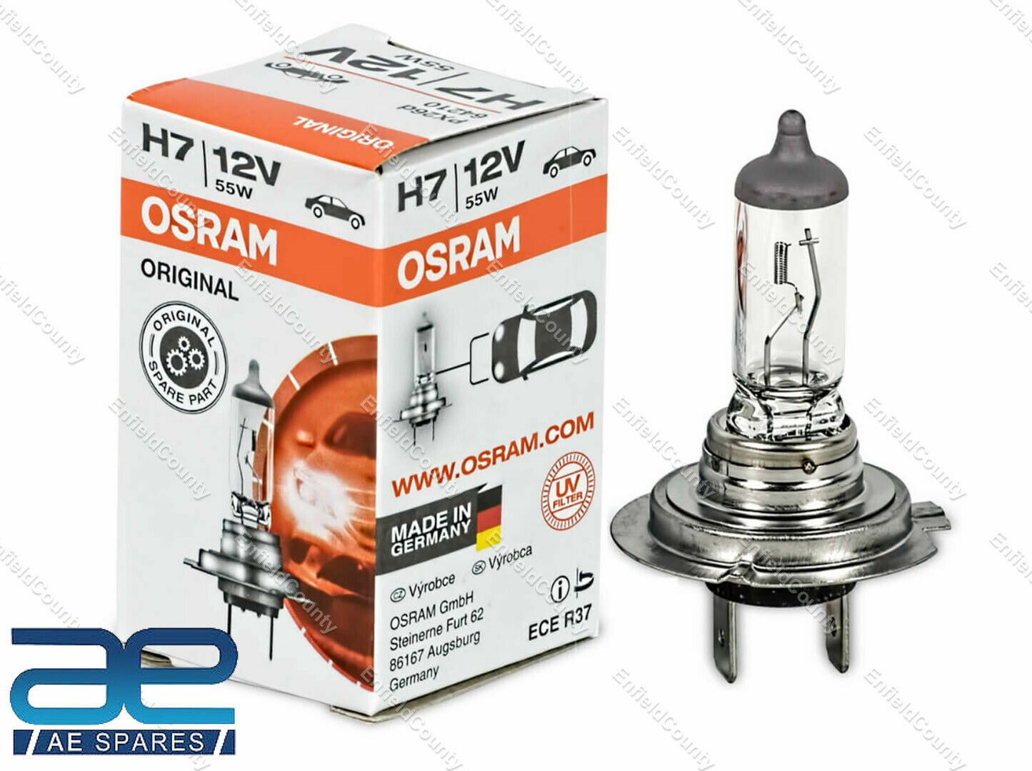2 Units Osram H7 64210 Halogen Bulb 12V 55W Universal Fit | eBay