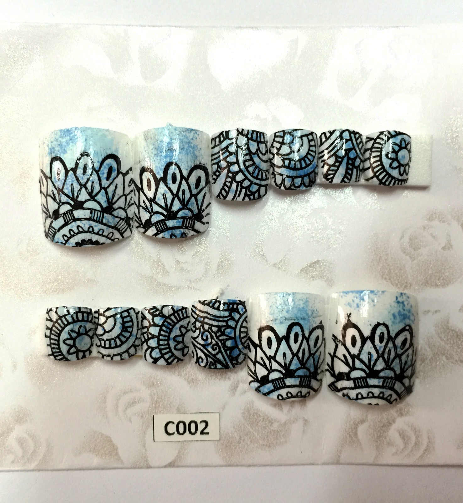 False Fake Art Nails Artificial Design Nail DIY HANDMADE Free Glue Nail ...