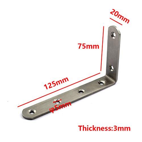 4 Pieces 125x75x3mm Angle Connector Corner Brackets Thickness 3mm ...