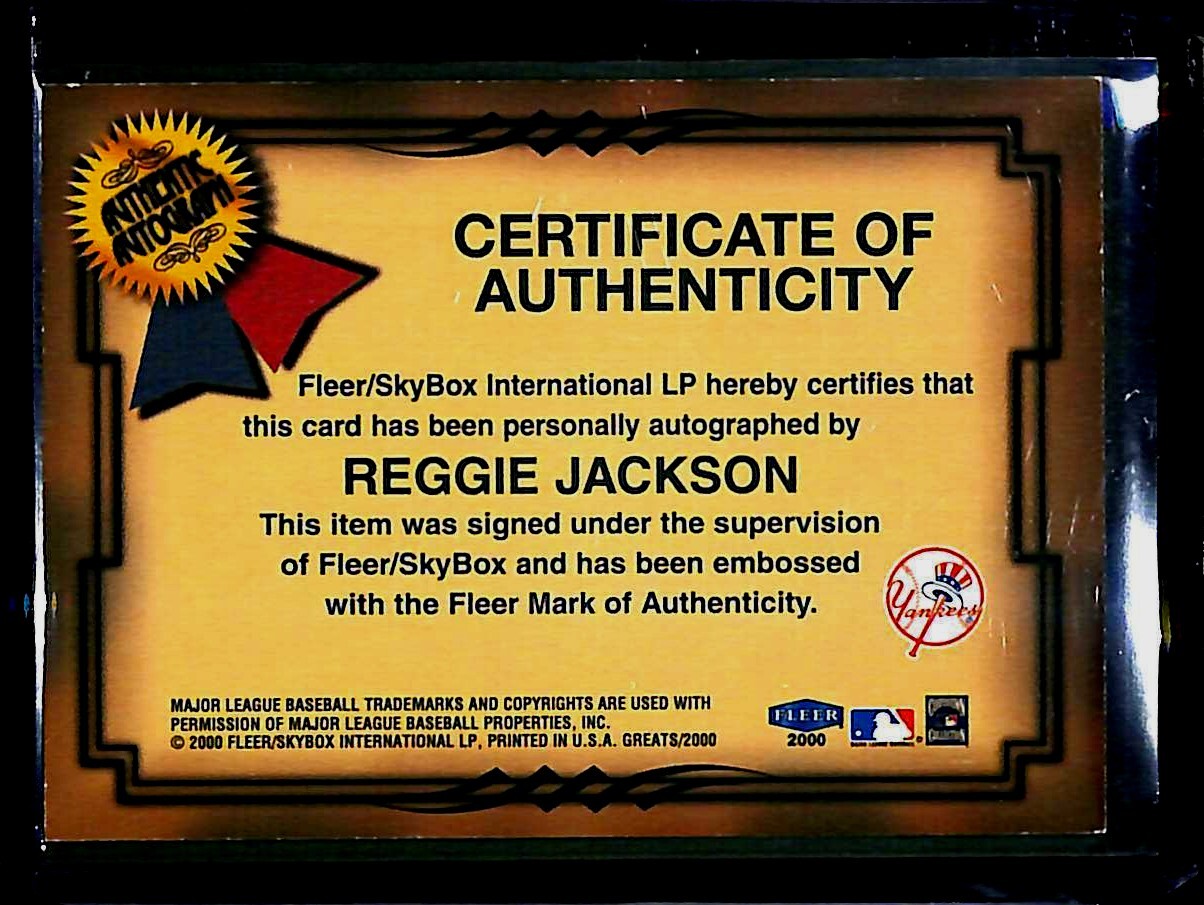 2000 Fleer Greats of the Game Autograph Reggie Jackson | eBay