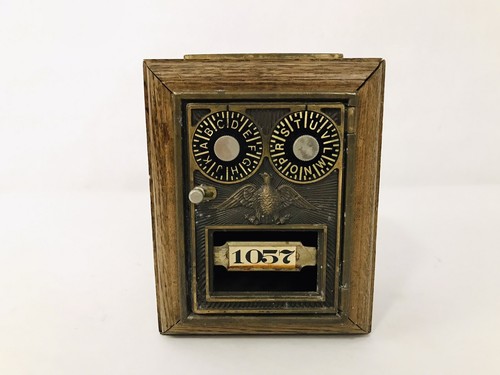 Antique Original US Post Office Lock Box w/ Combo, Piggy Bank, Box 1057 ...