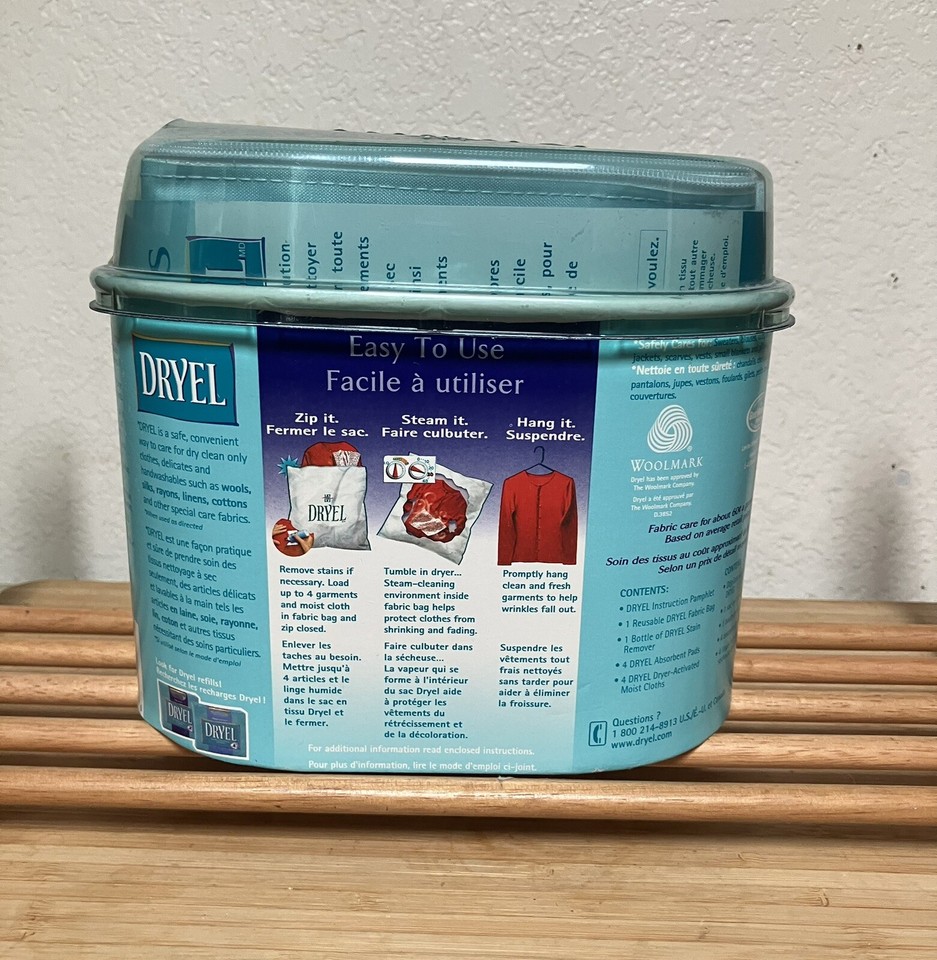 NEW Dryel At Home Dry Cleaning Kit Fabric Care 4 Loads Up To 16 ...
